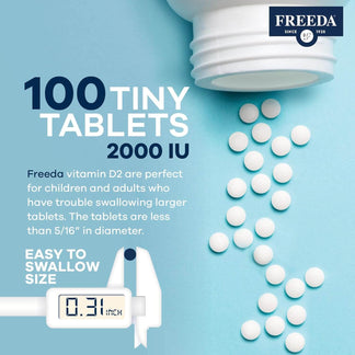 Vitamin D2 2000 IU - 100 Tiny Tablets – Freeda Health